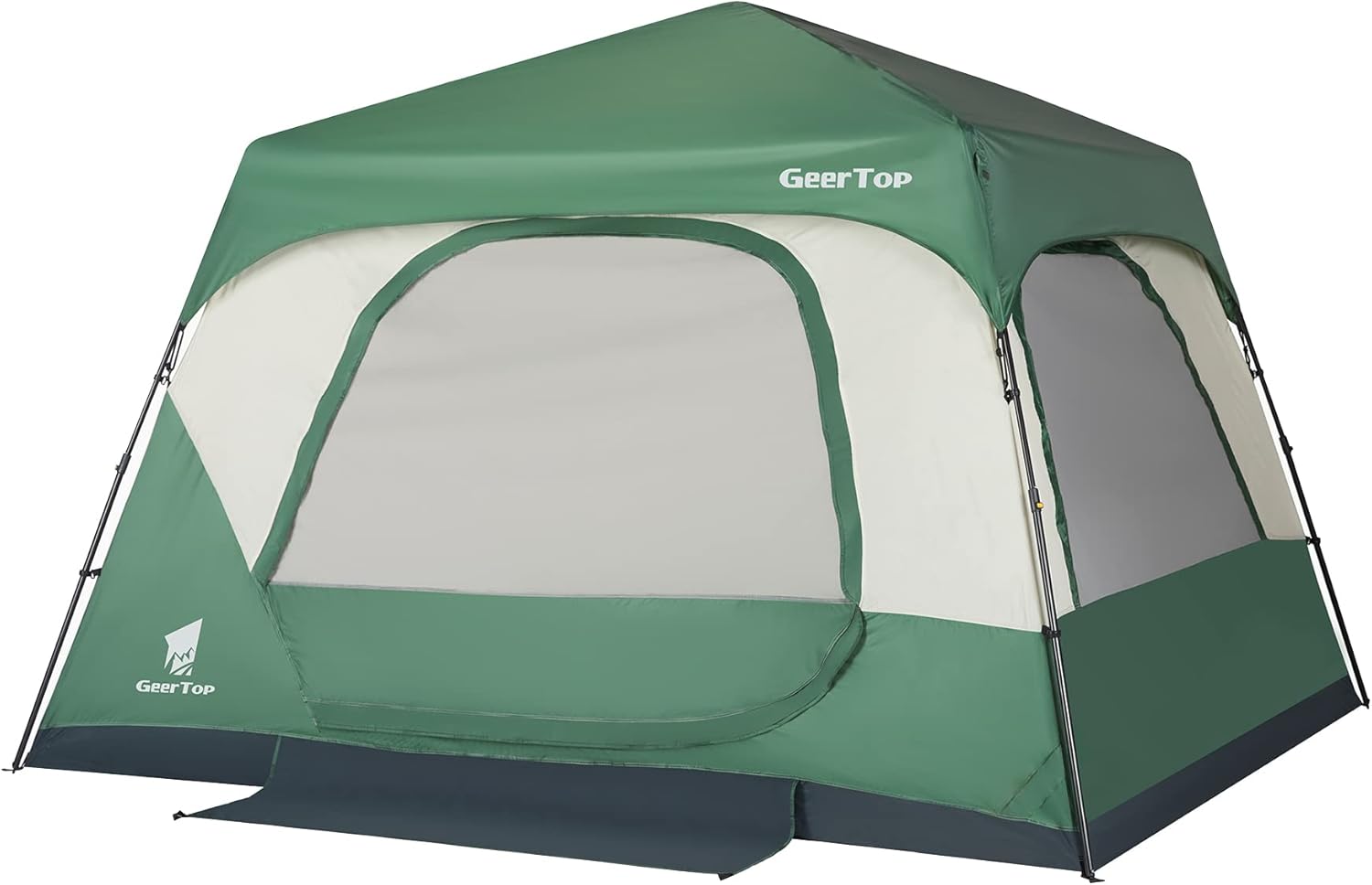 Amazon.co.jp: Geer Top ワンタッチ テント 4-6人用 大型 ファミリーテント 305x275x200cm 二重層 撥水加工 通気 防風 快速設営 折りたたみ コンパクト ...