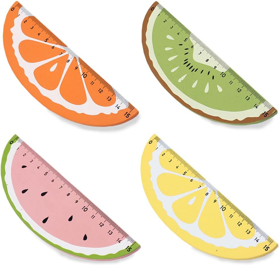 Amazon.com : 4 Piece Wooden Rulers for Kids, Wood Measuring Ruler ...