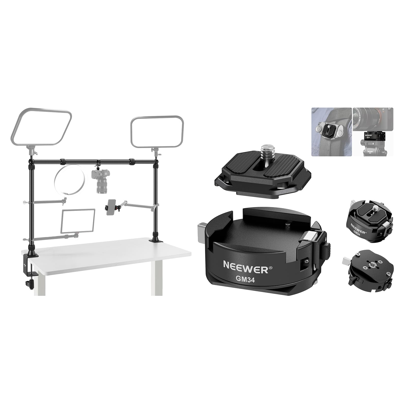 Amazon.com: NEEWER Overhead Camera Mount Rig with Dual Ballhead Super ...