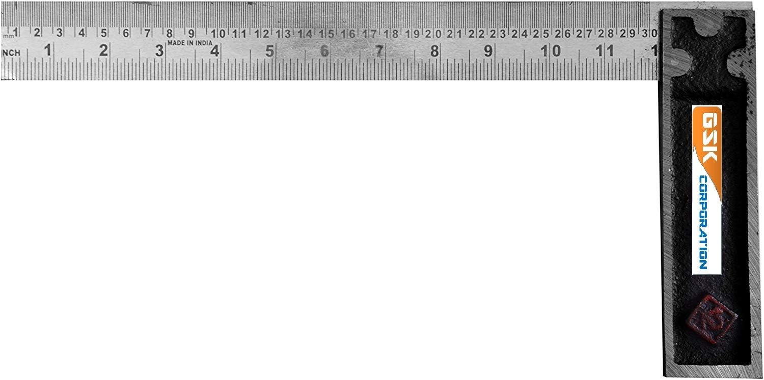 GSK Cut® Engineers Tri Square Tool 90 Degrees Right Angle Ruler (12 ...