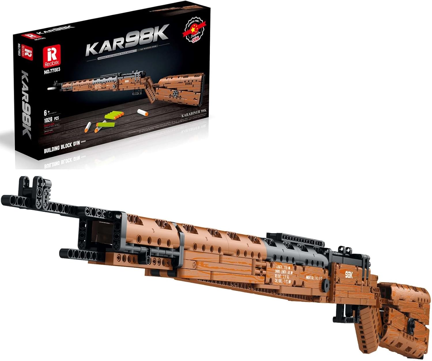 Reobrix 77003 Gun Building Blocks Set, 98K Sniper Rifle Toy Model Kit ...