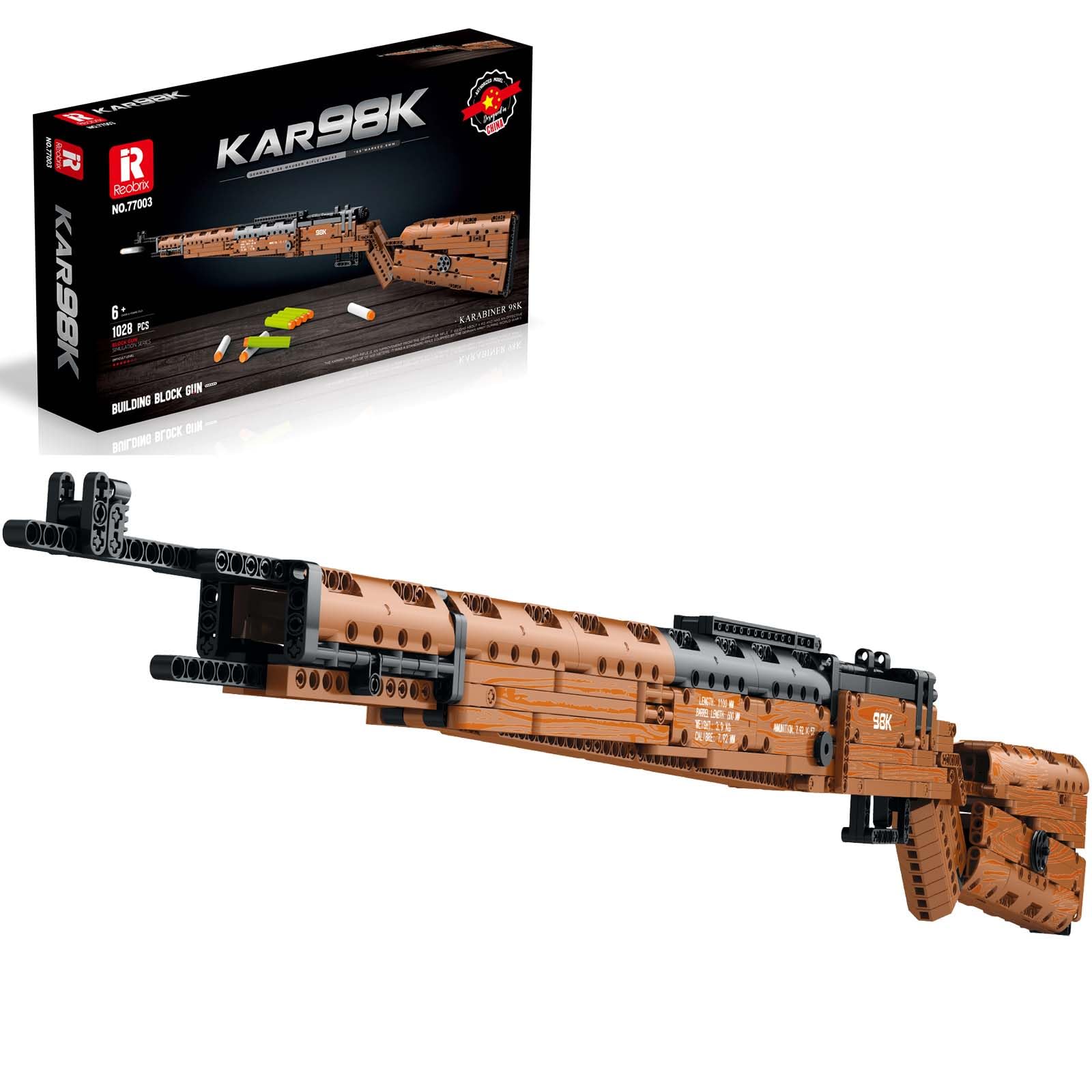 Reobrix 77003 Gun Building Blocks Set, 98K Sniper Rifle Toy Model Kit ...