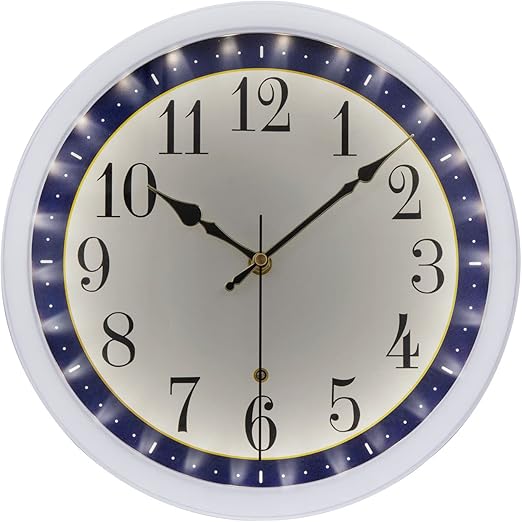 Amazon.com: NESIFEE Lighted Wall Clocks,12 Inch Silent Non-Ticking ...