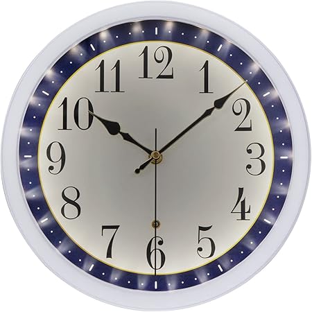 Amazon.com: NESIFEE Lighted Wall Clocks,12 Inch Silent Non-Ticking ...