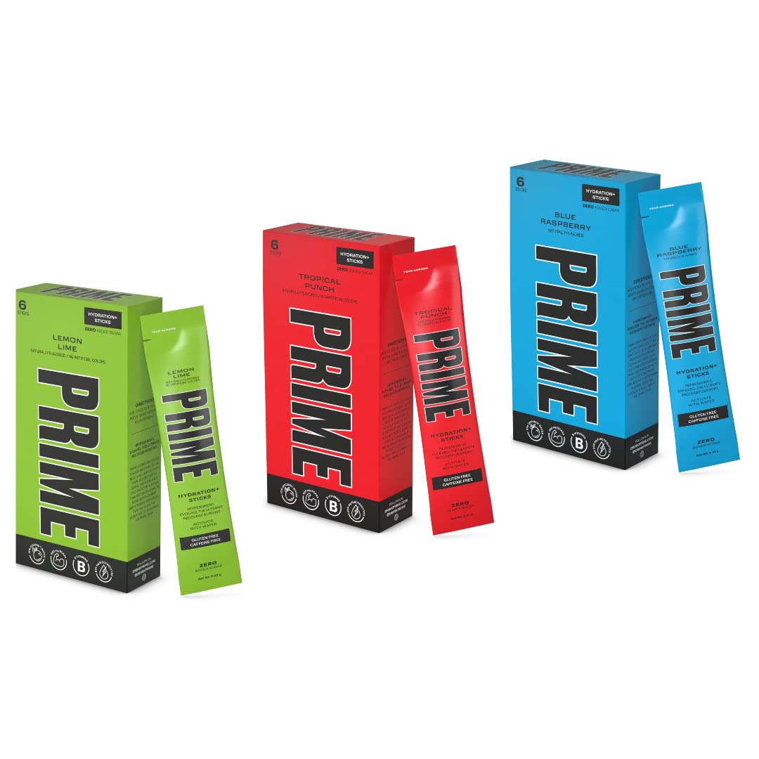 Buy Prime Hydration Sticks 3 Flavor Variety 3 Pack | Blue Raspberry ...