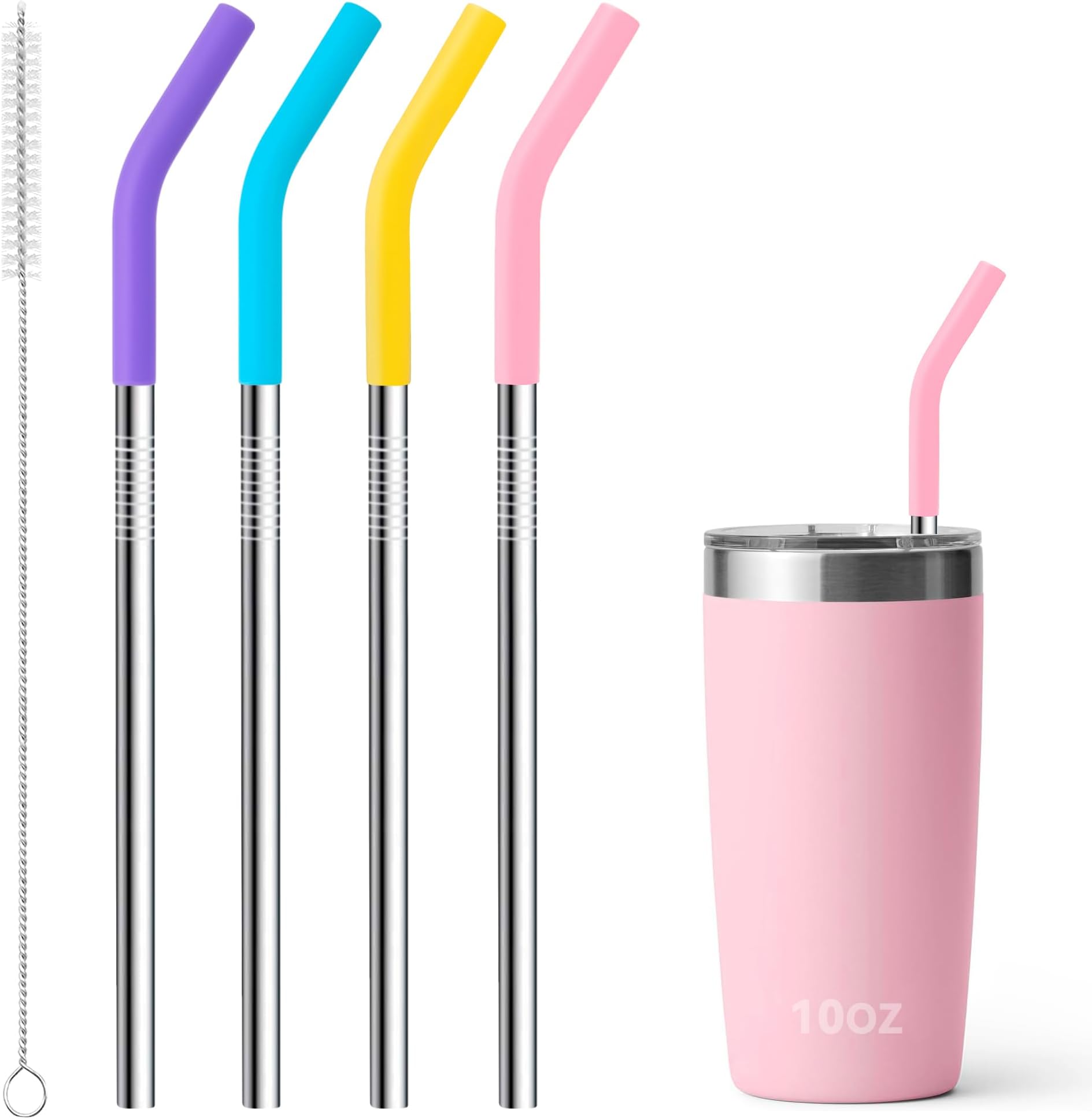 Amazon.com: Stainless Steel Reusable Drinking Straws 6" Short & Safer ...