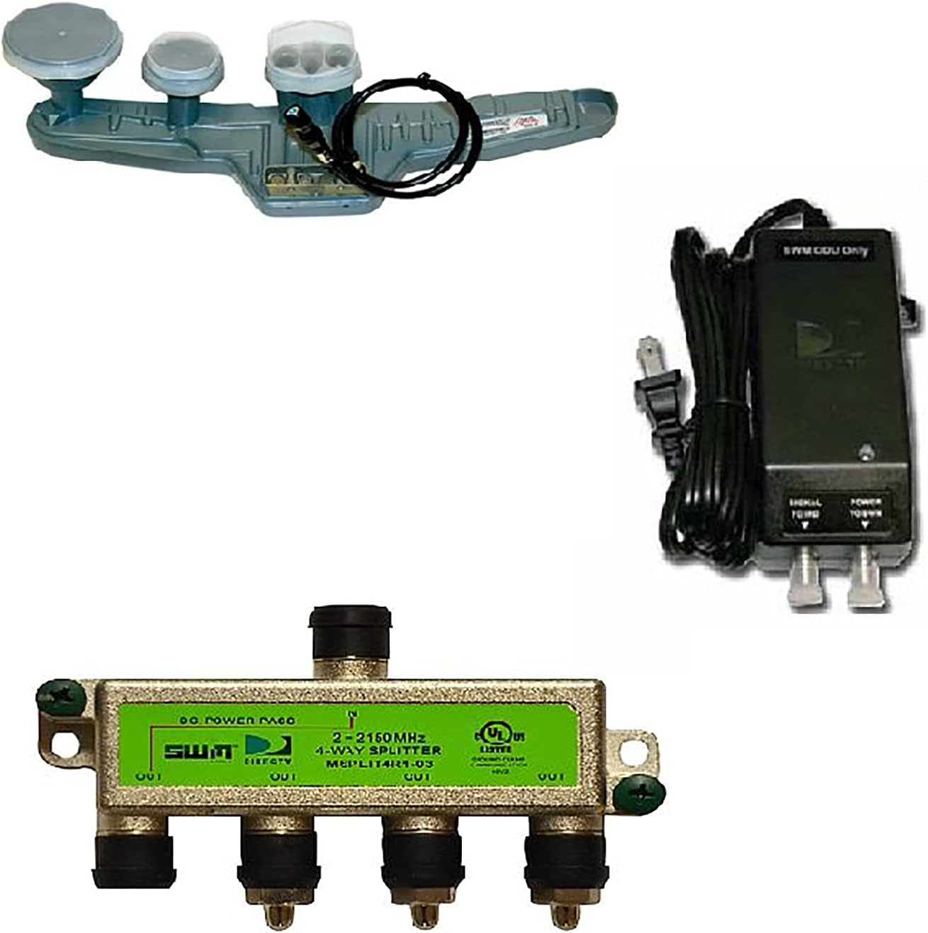 Amazon.com: Directv SWM SL5S Lnb Kit With Power and Splitter : Electronics