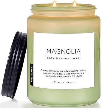 Amazon.com: M&SENSE Magnolia Jasmine Romantic Scented Candle, 19.4oz ...