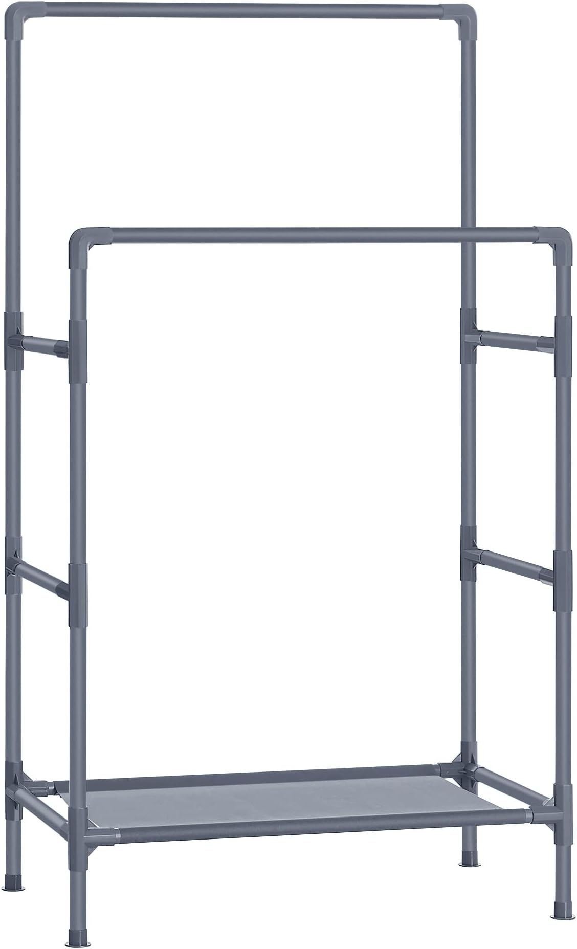 SONGMICS Clothes Rack, Metal Stand with 2 Hanging Rails and Storage ...
