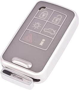 Amazon.com: TANGSEN Smart Key Fob Case Transparent Frosted White TPU Cover Silver Compatible ...