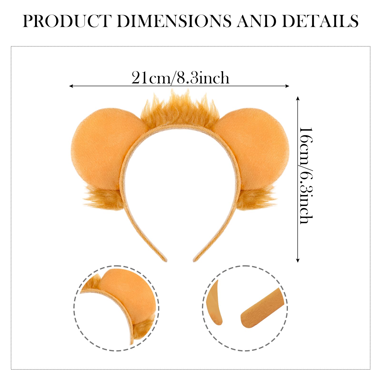 Snapklik.com : Cindeer 3 Pcs Halloween Ear Costume Headband Zoo Jungle ...