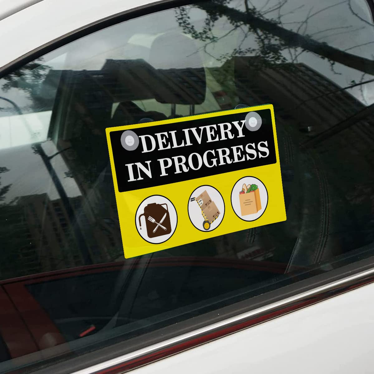 Snapklik.com : Delivery In Progress Sign For Delivery Driver Temporary ...