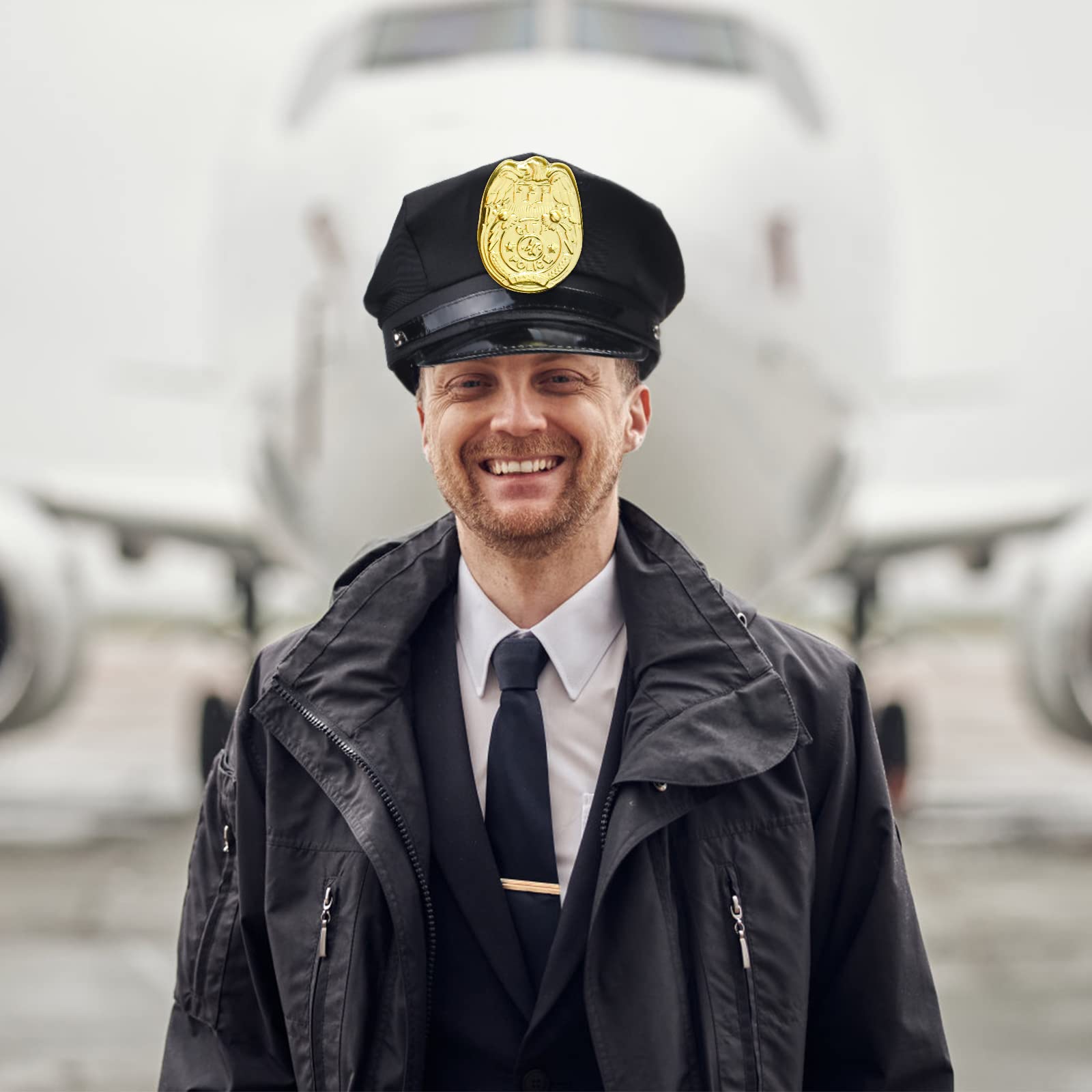 Snapklik.com : Aichiyu 4 Pieces Adults Police Hat Cop Captain Hat Cap ...