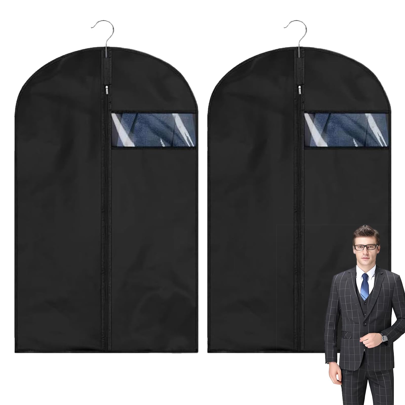 2 PCS Suit Covers for Hanging Clothes, Suit Bag, Suit Bags for Men ...