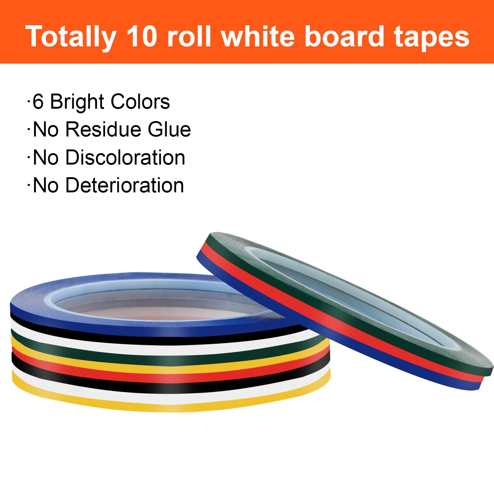 Snapklik.com : Utron Whiteboard Tape - 12 Rolls Assorted Colors