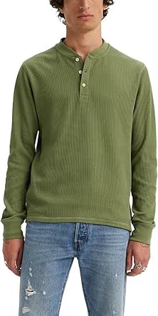 Levi's Men's Long Sleeve Thermal 3 Button Henley at Amazon Men’s ...