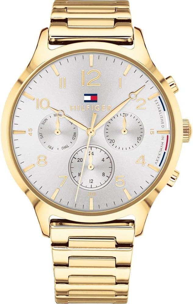 Tommy Hilfiger Analogue Multifunction Quartz Watch for women with Gold ...