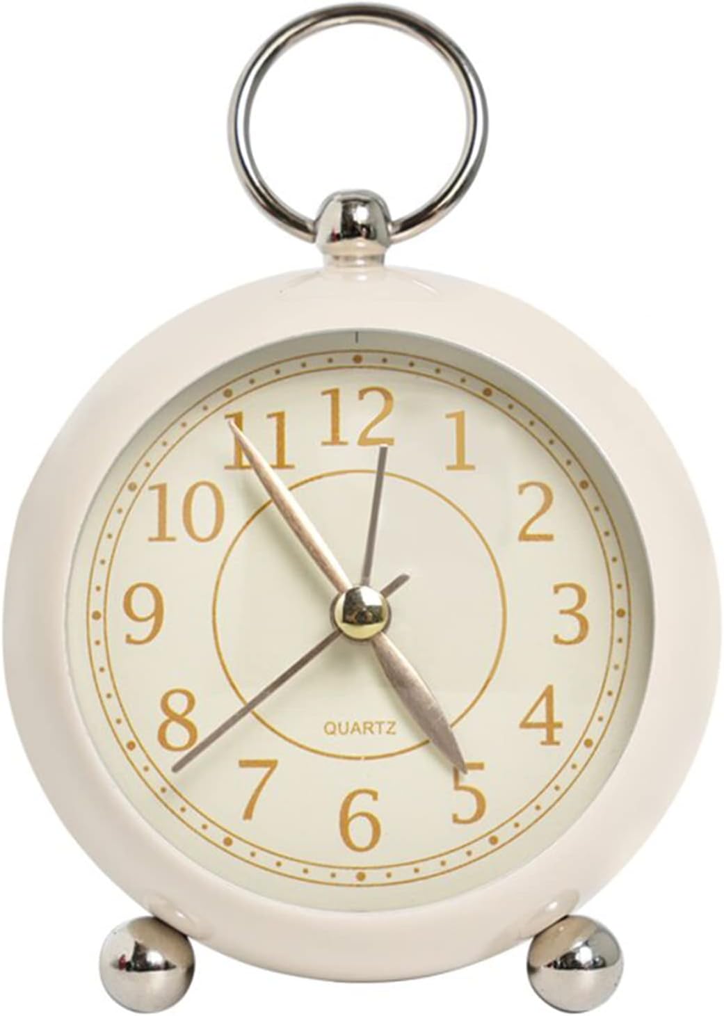 Amazon.com: Analog Alarm Clock, 4 Inch Cute Table Clock with Metal Ring ...