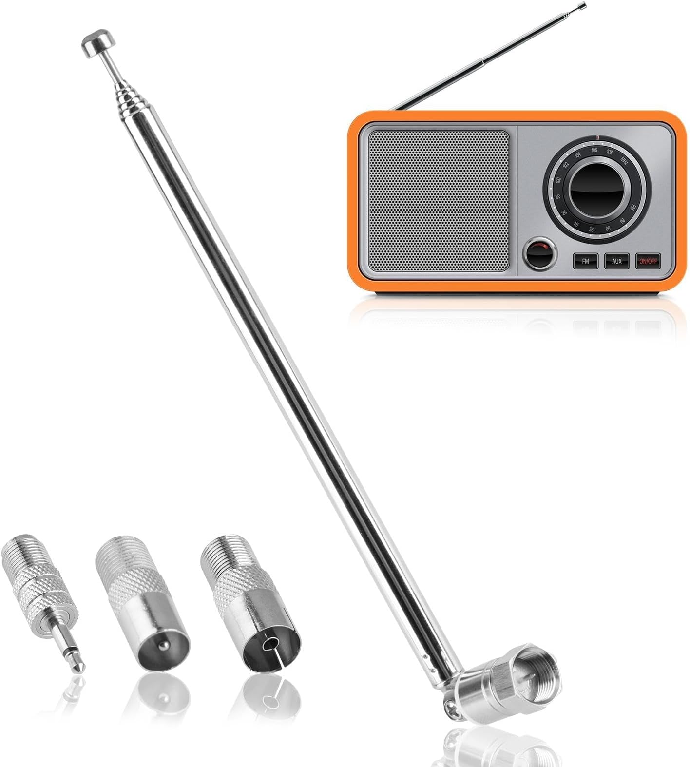 DAB FM Radio Aerial Antenna 75 Ohm Telescopic for HiFi AV Receiver Mini ...