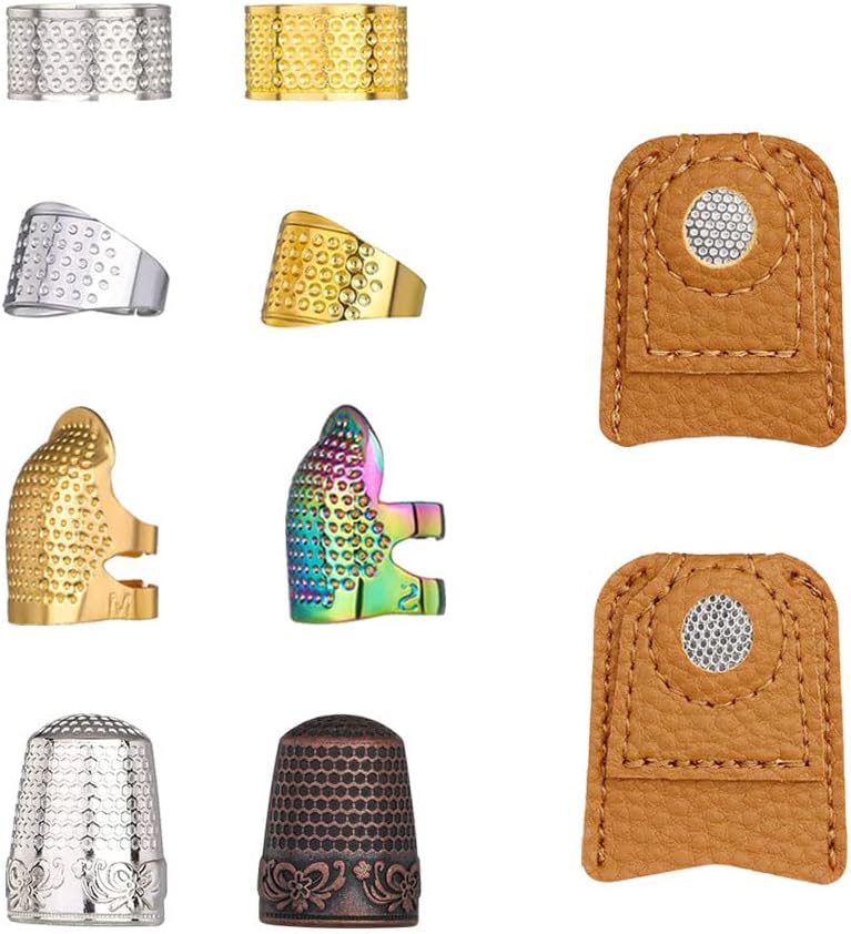 Sixfolo 10Pcs Sewing Thimbles Copper Fingertip Thimble Protector ...