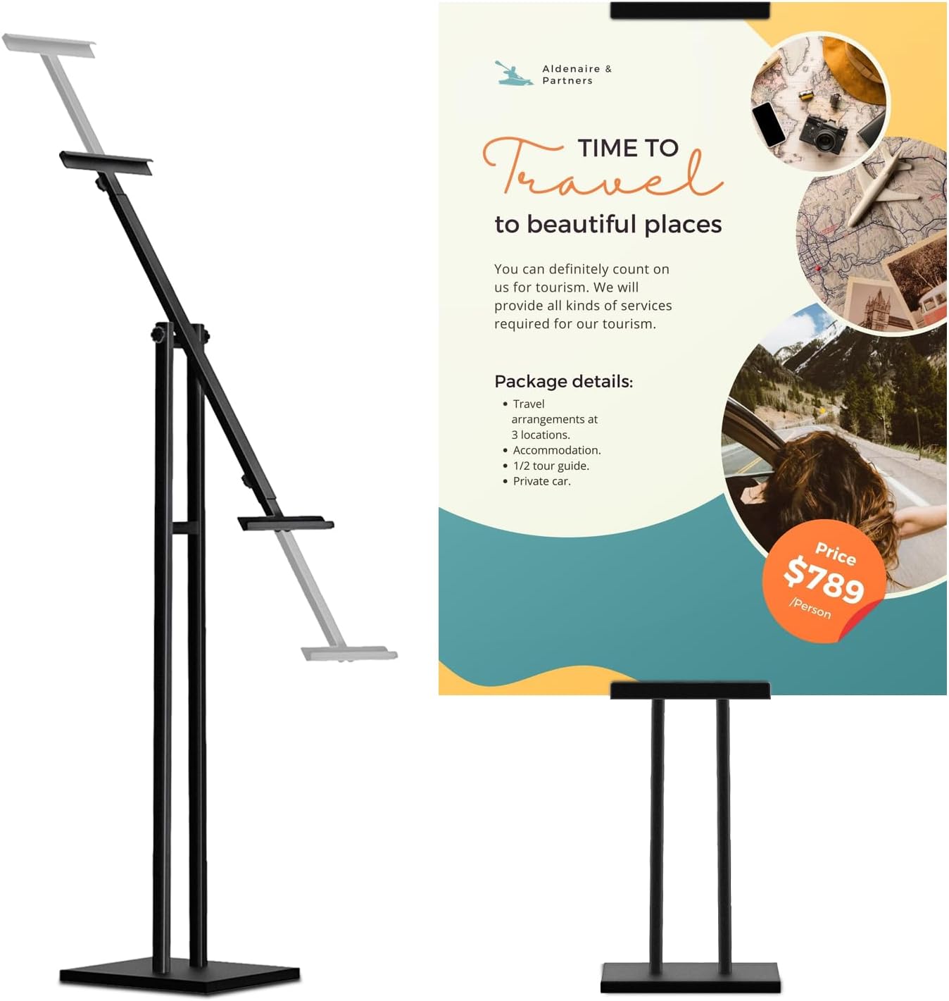Amazon.com : Heavy Duty Sign Stand, Metal Floor Standing Poster Stand ...