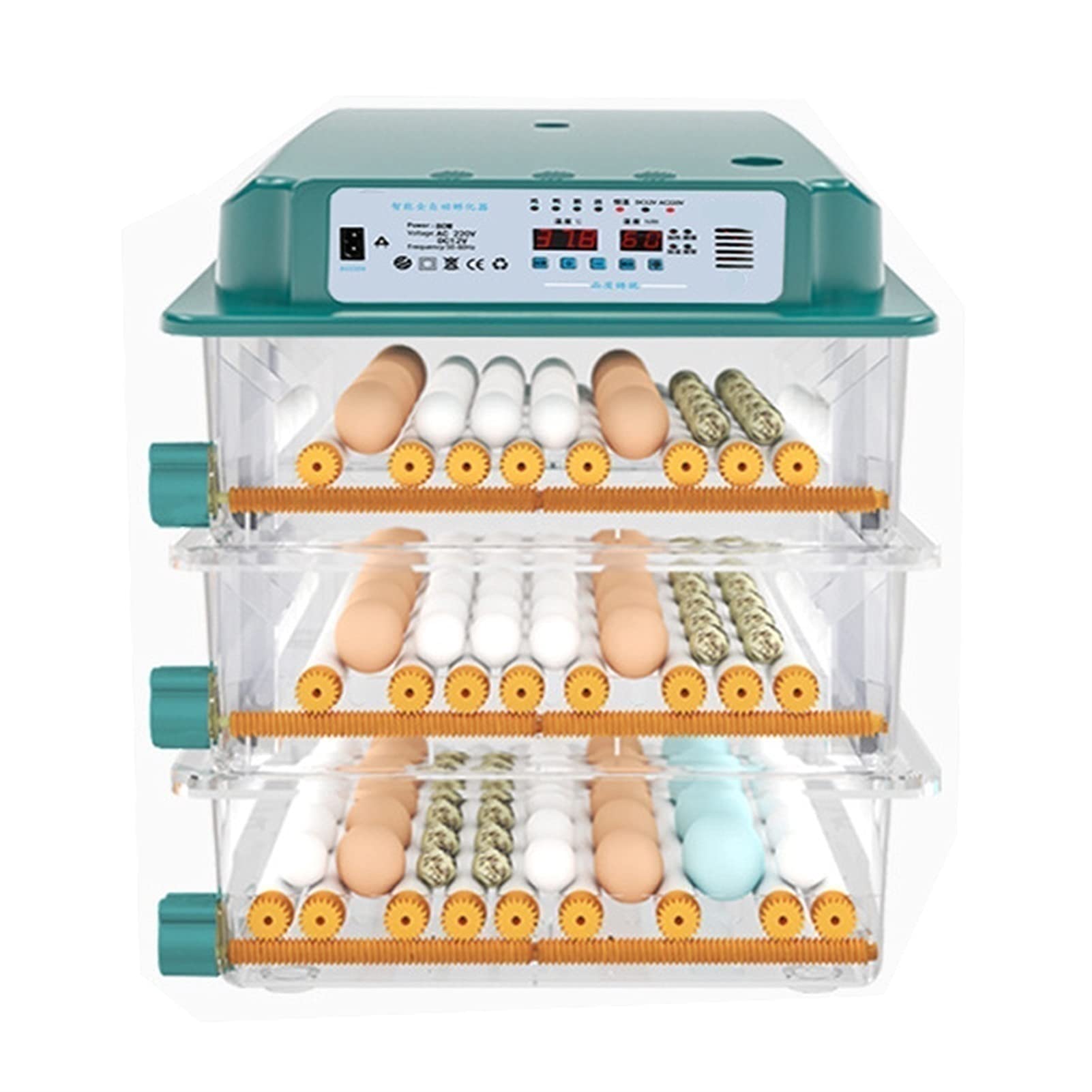 Buy 176 Eggs Incubator with Humidity Control, Dual Power Supply Egg ...
