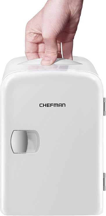 Amazon.com: Chefman Mini Portable White Personal Fridge Cools Or Heats ...