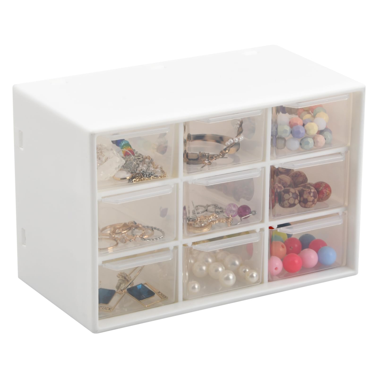 Volumoon Mini Plastic Drawer Organiser, 9-Drawer Storage Containers ...