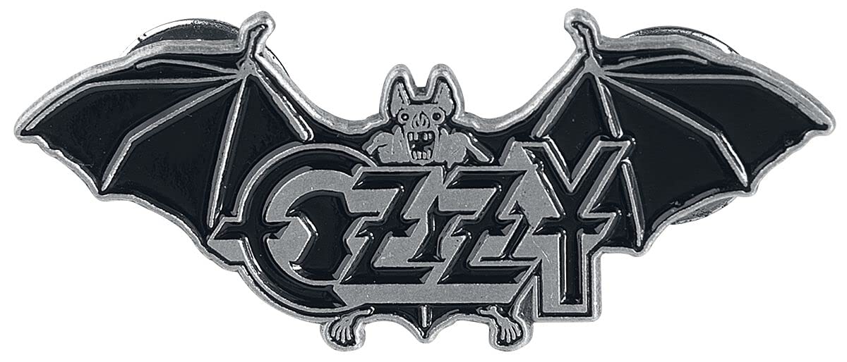 Amazon.com: Ozzy Osbourne Pin Badge Ordinary Man Bat Logo Official Grey ...