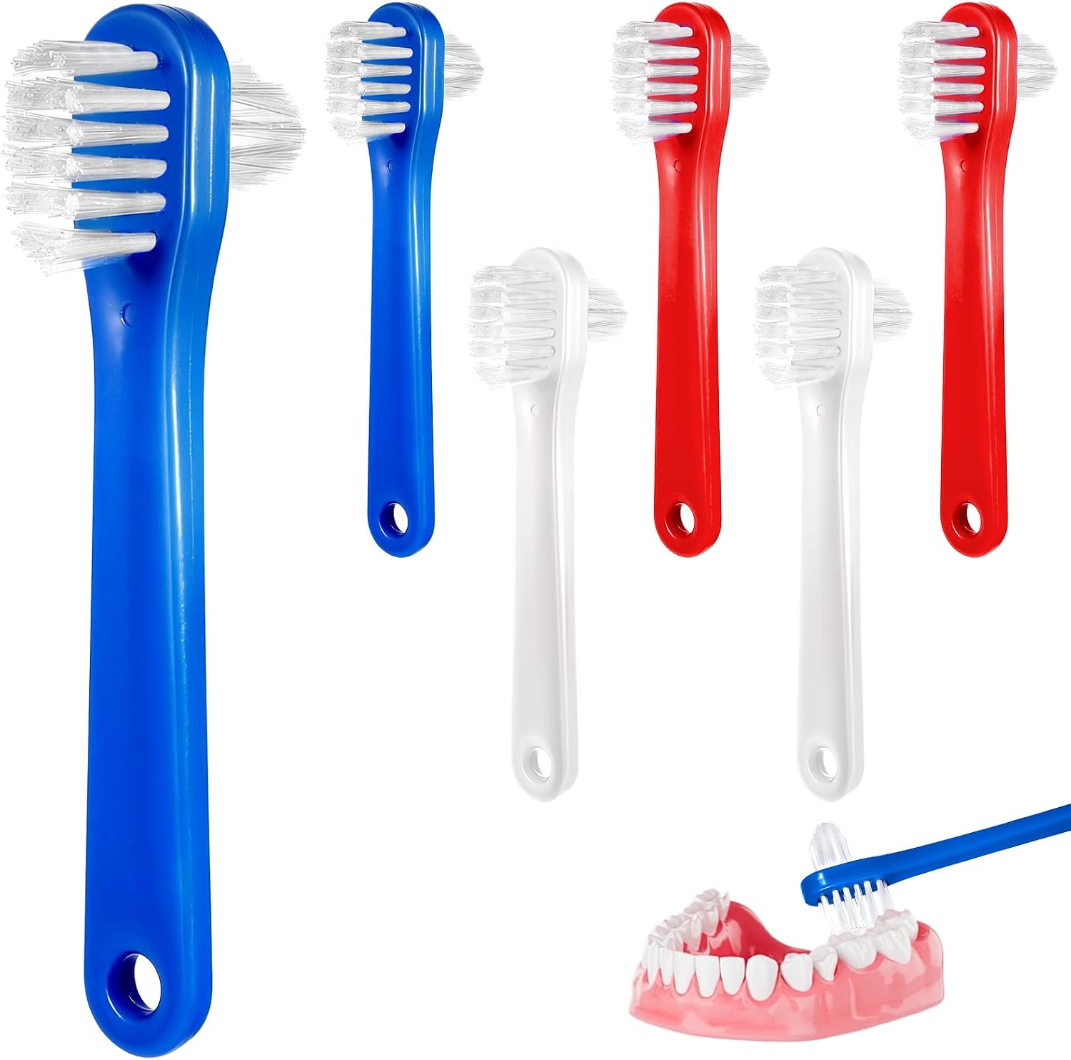 Amazon.com : Xyembu 6 Pack Dual Headed Firm Hard Bristle Toothbrush ...