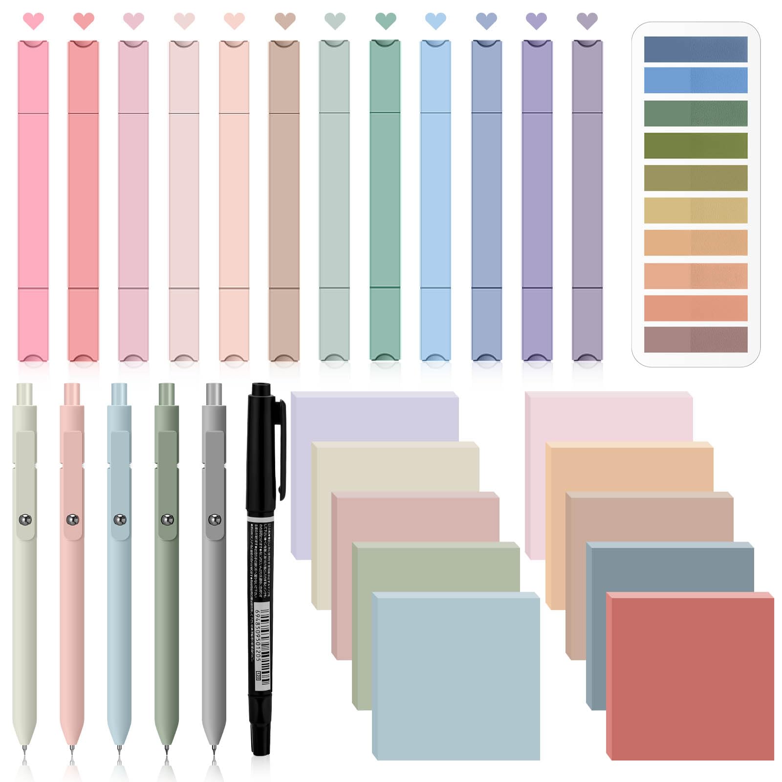 Amazon.com : Jutom 38 Pcs Book Annotation Kit Aesthetic Highlighters ...