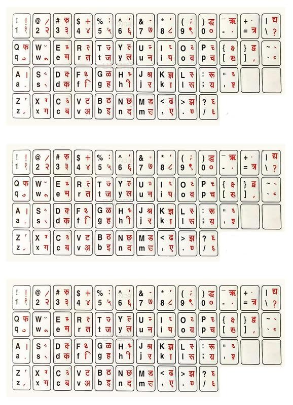 Red Champion Hindi-English Typing Keyboard Sticker for Desktop and ...