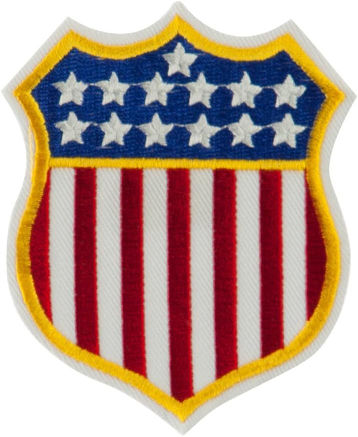 Amazon.com : USA Flag Style Embroidered Patch - Shield OSFM : Apparel ...