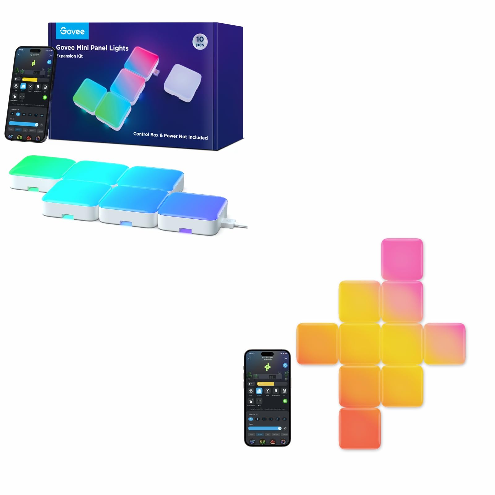 Govee Mini Panel Lights, RGBIC LED Wall Panels, Smart DIY Cube Wall ...