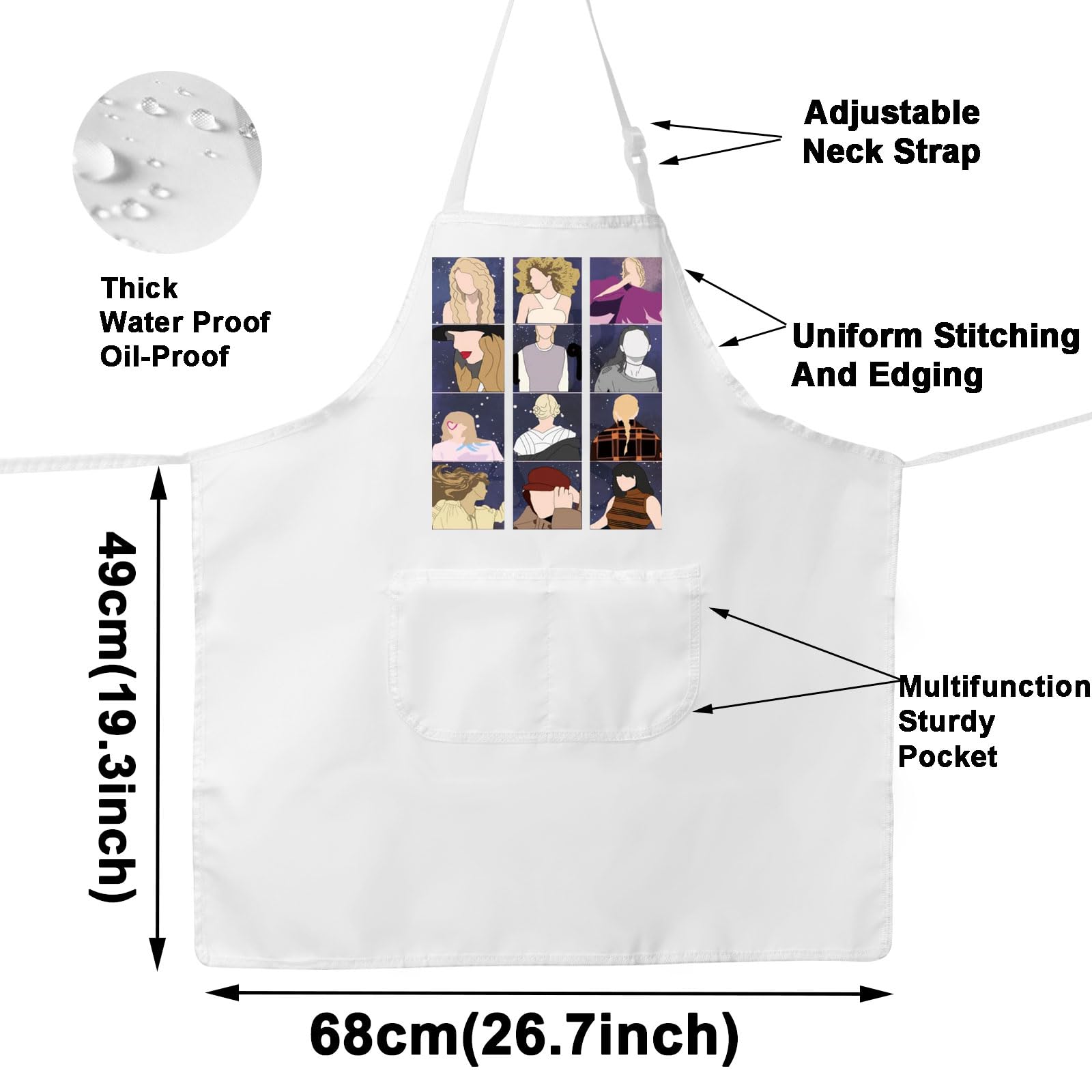 Snapklik.com : BWWKTOP Singer Album Kitchen Apron Singer Fans Inspired ...