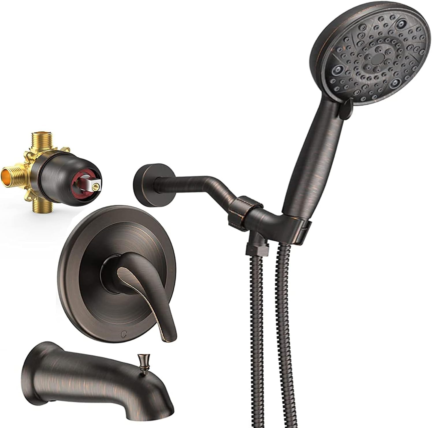 WRISIN Oil Rubbed Bronze Tub Shower Faucet Set - Amazon.com