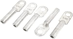 NEW LON0167 5 Pcs 10mm2 Cable Copper Lug Terminal Connector Silver Tone ...