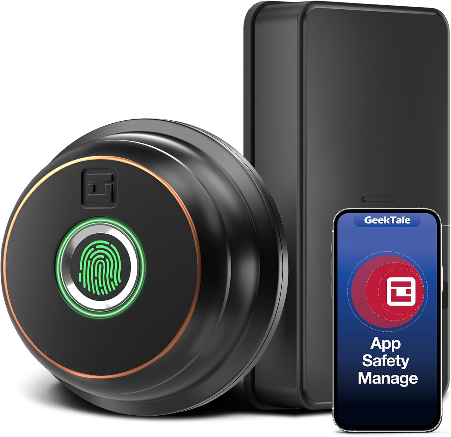 GeekTale Fingerprint Deadbolt with App, Keyless Entry Door Lock, Smart ...