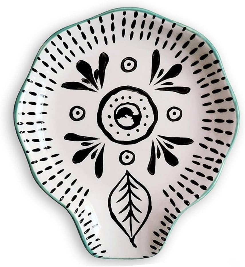 Amazon.com: heart & home Ceramic Spoon Rest For Kitchen, Hand Stamped ...