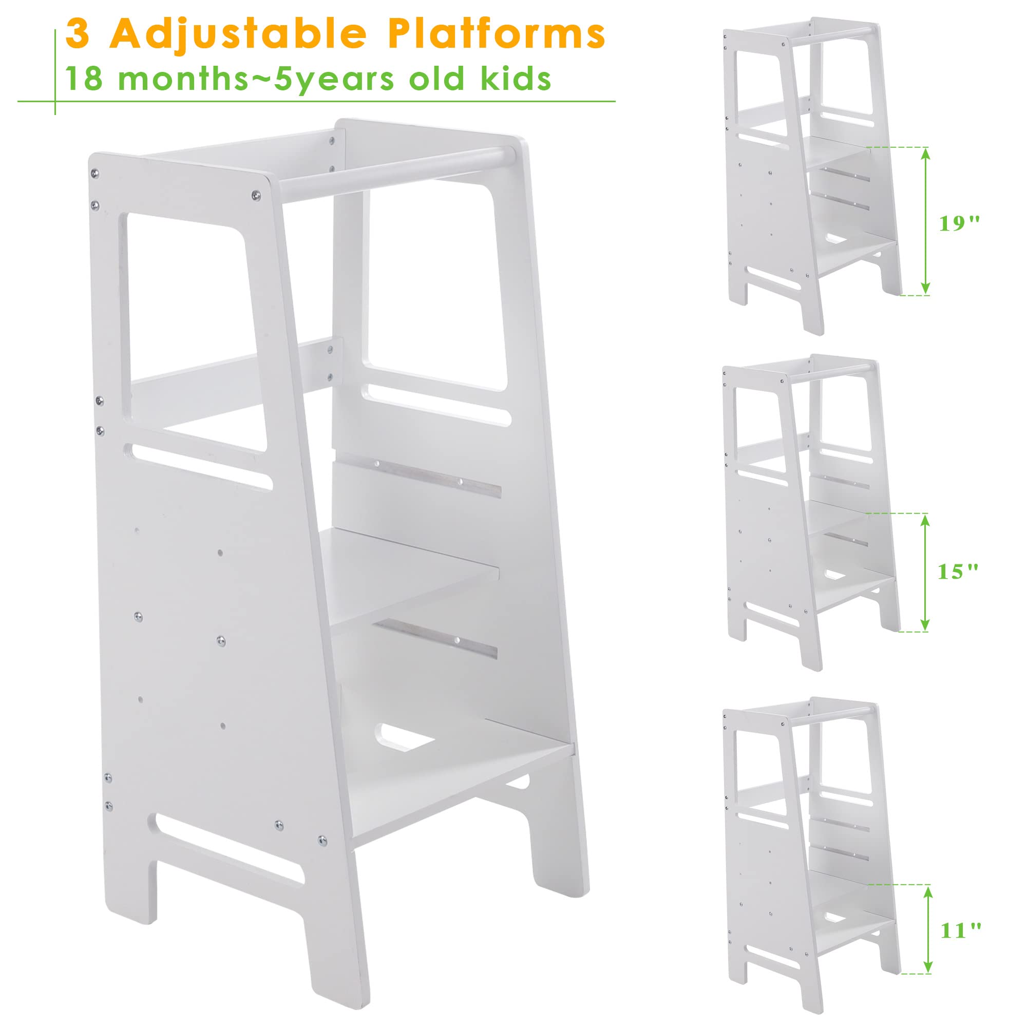 Ikea Kid DuDuEase Kids Kitchen Helper Step Stool With Safety Rail ...