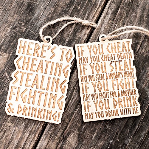 Amazon.com: Ornament - Viking Toast - Set Raw Wood 3x4in : Home & Kitchen