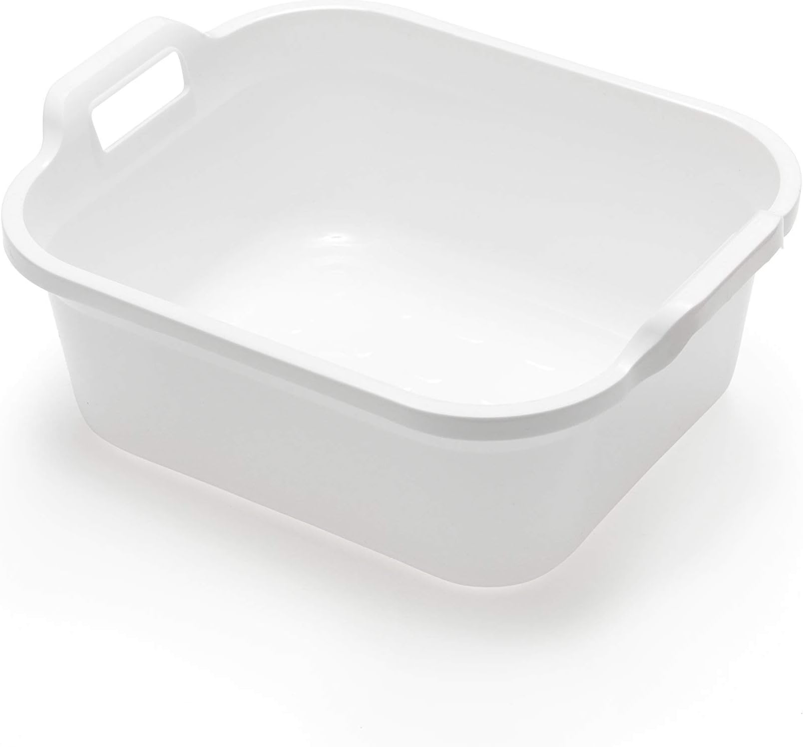 Addis Rectangular Washing Up Bowl with Handles, White, 39 x 32 x 14 cm ...