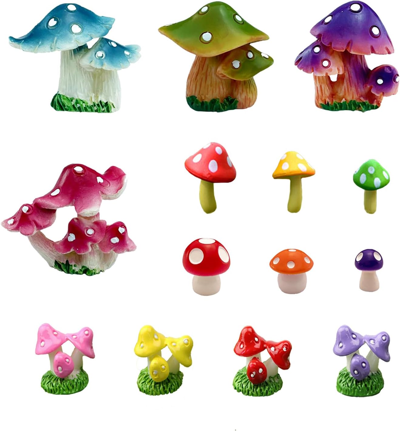 Amazon.com: Jxpinet 12PCS Fairy Mushroom Figurines Tiny Mushrooms Fairy ...