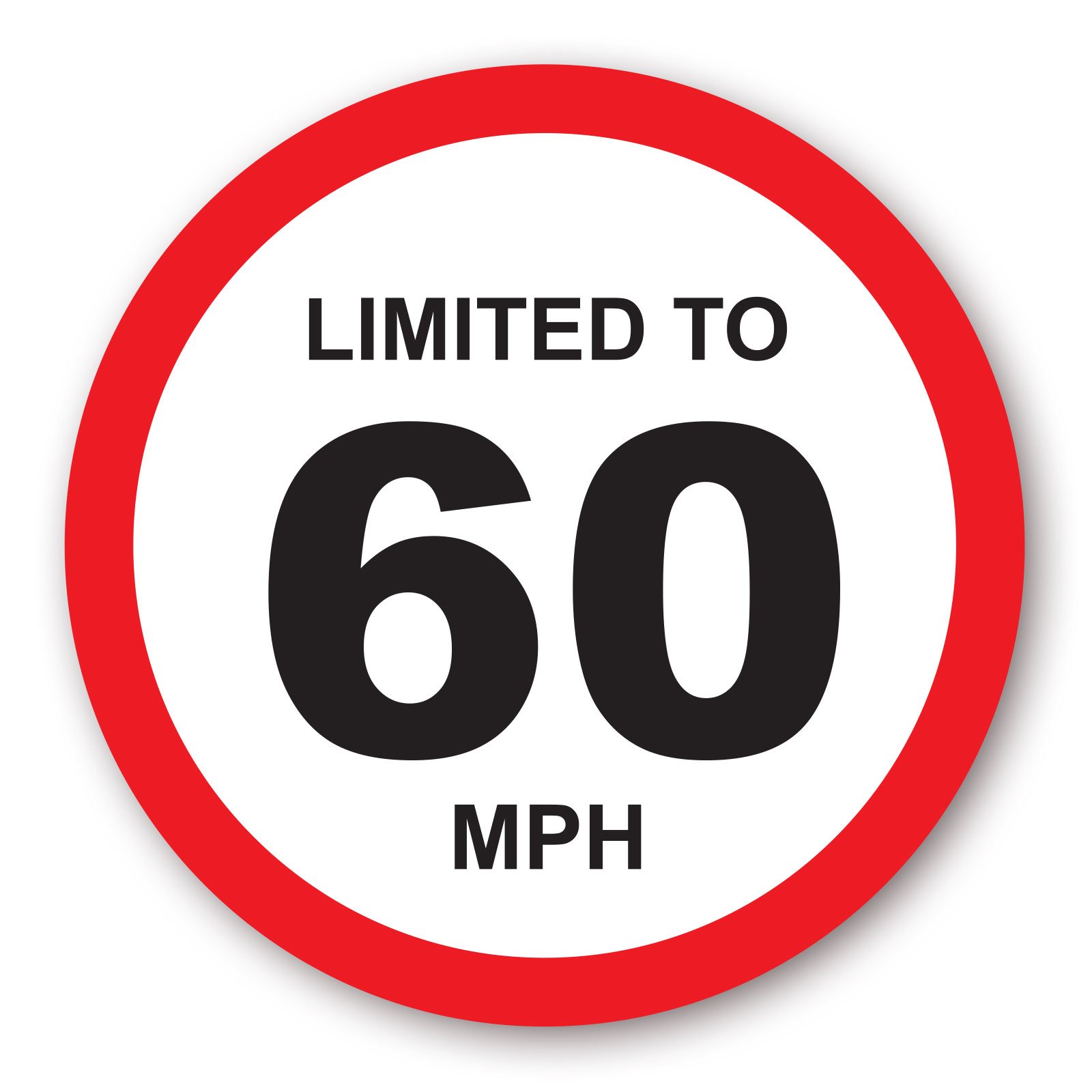 Signs247 LIMITED TO 60 MPH Vehicle Speed Restriction Printed Vinyl Car ...