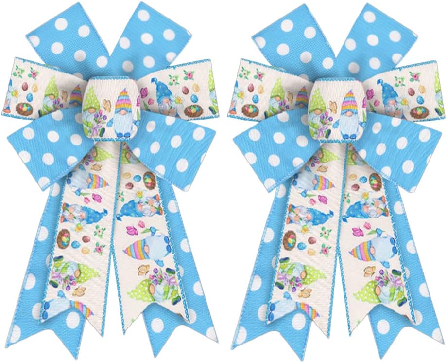 Amazon.com: ABTOLS 2PCS Easter Wreath Bows, Spring Easter Colorful Bows ...