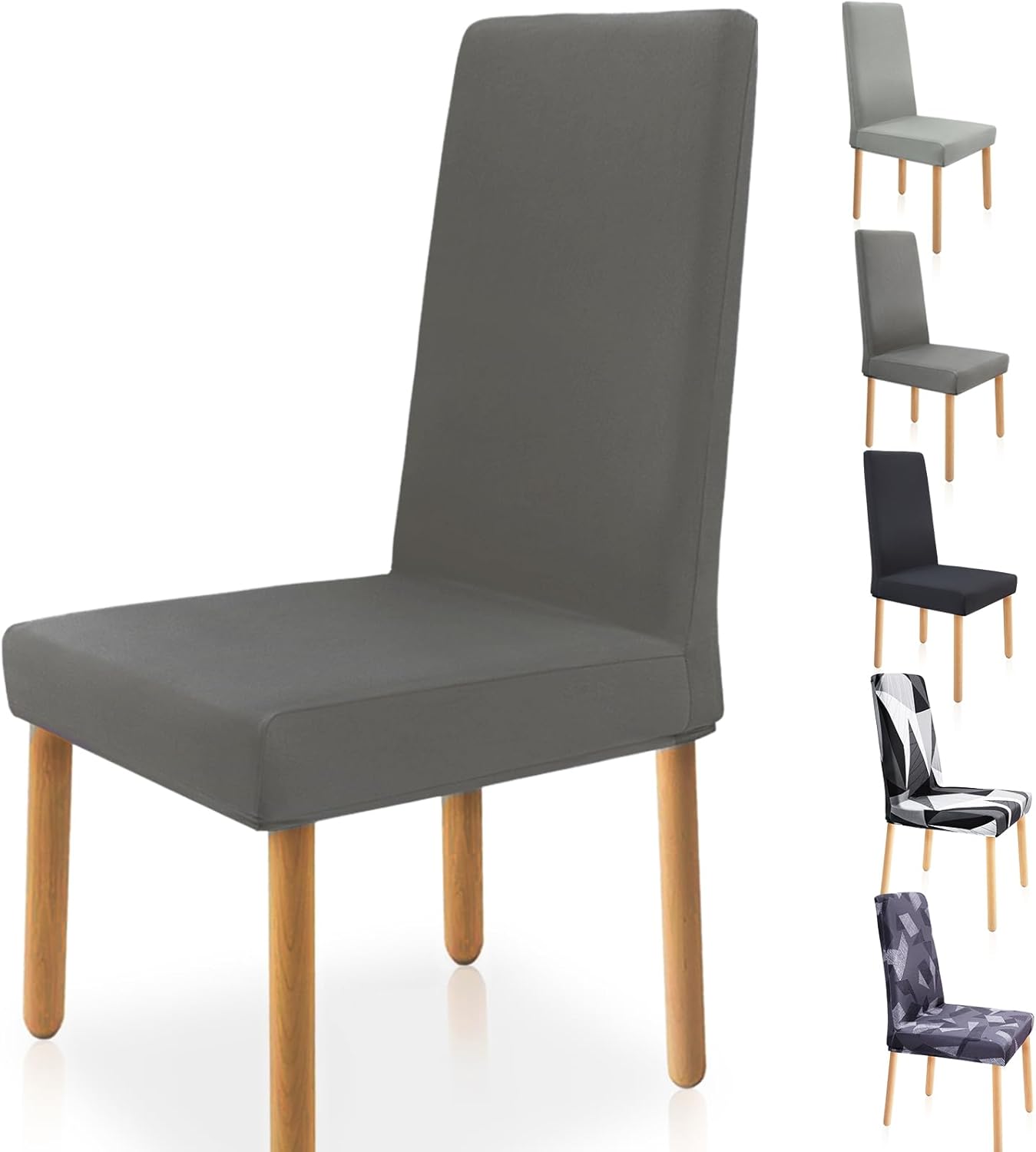 Zindoo Chair Covers for Dining Chairs 4, Stretch Removable Washable ...