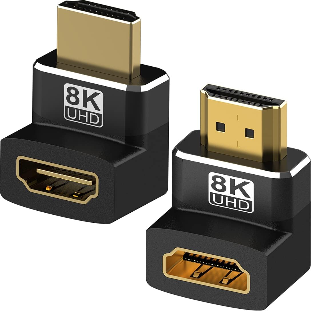 Warmstor 8K HDMI Adapter 90 Degree and 270 Degree 2 Pack, HDMI 2.1 ...
