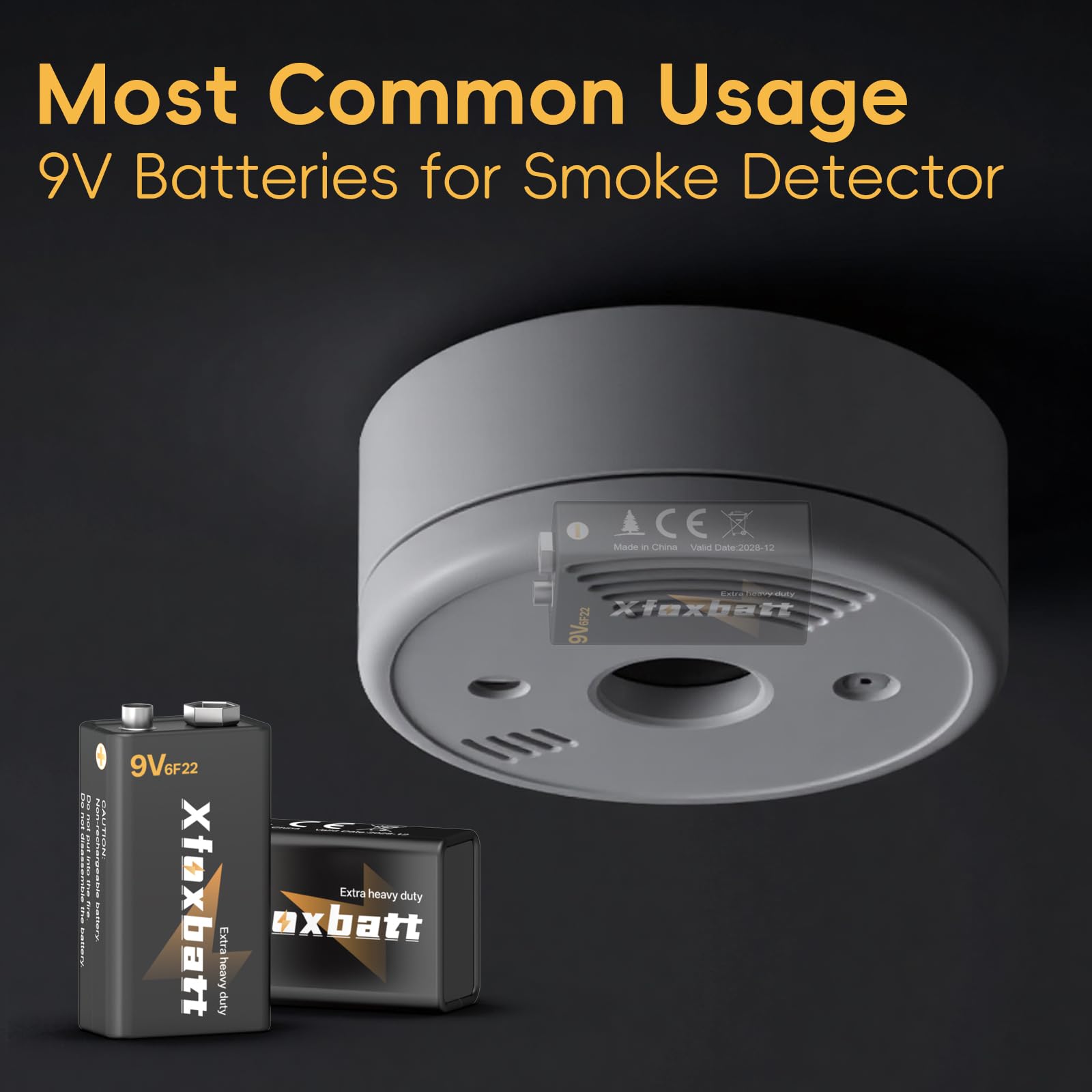 Snapklik.com : 9V Batteries Carbon 6F22 9 Volt Battery For Smoke/CO ...