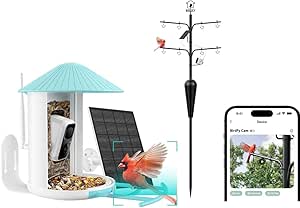 Amazon.com : NETVUE Birdfy AI + Bird Feeder Pole Station, Auto Capture & Identify 6000+ Bird ...