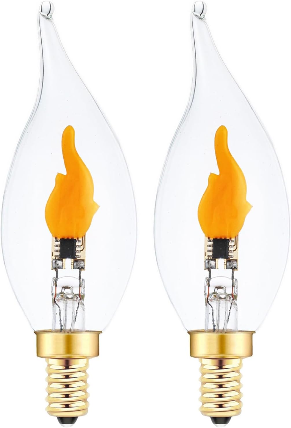 Sunaiony Flickering Flame Light Bulbs Candelabra Base E12 Flame Bulb ...
